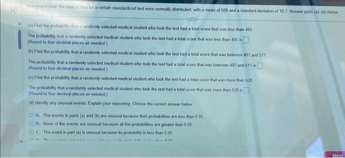 Solved In a ripcent year, the lotal scares for a cortain | Chegg.com