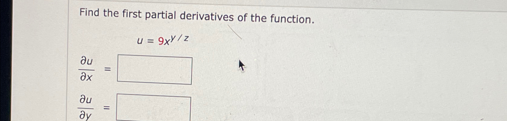 Solved Find the first partial derivatives of the | Chegg.com