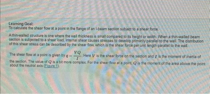 Solved Leaming Goal: To calculate the shear flow at a point | Chegg.com