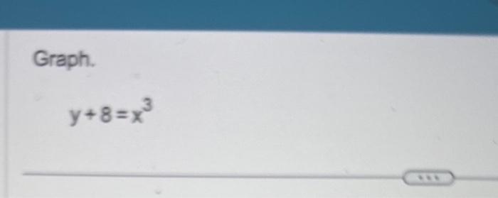 Solved Graph. y+8=x3 | Chegg.com