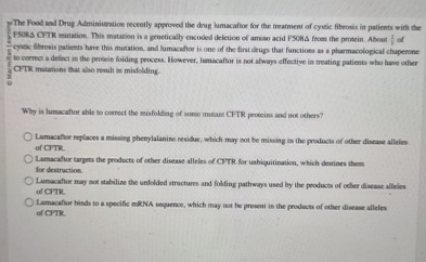 Solved The Food mad Drug Adminiuration recendly approvod the | Chegg.com