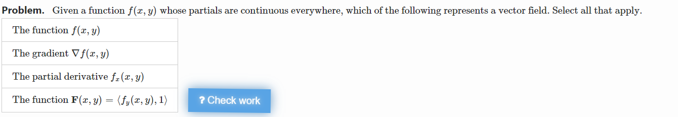 Solved Problem. Given a function f(x,y) ﻿whose partials are | Chegg.com