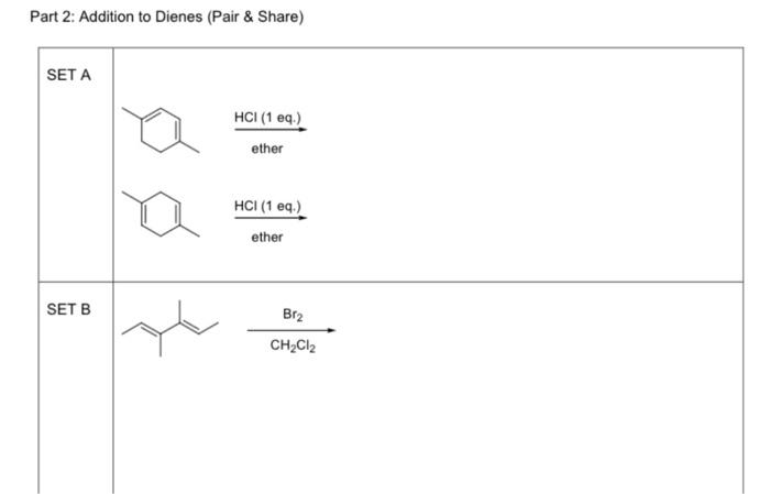 Solved Part 2: Addition to Dienes (Pair \& Share) SET B | Chegg.com