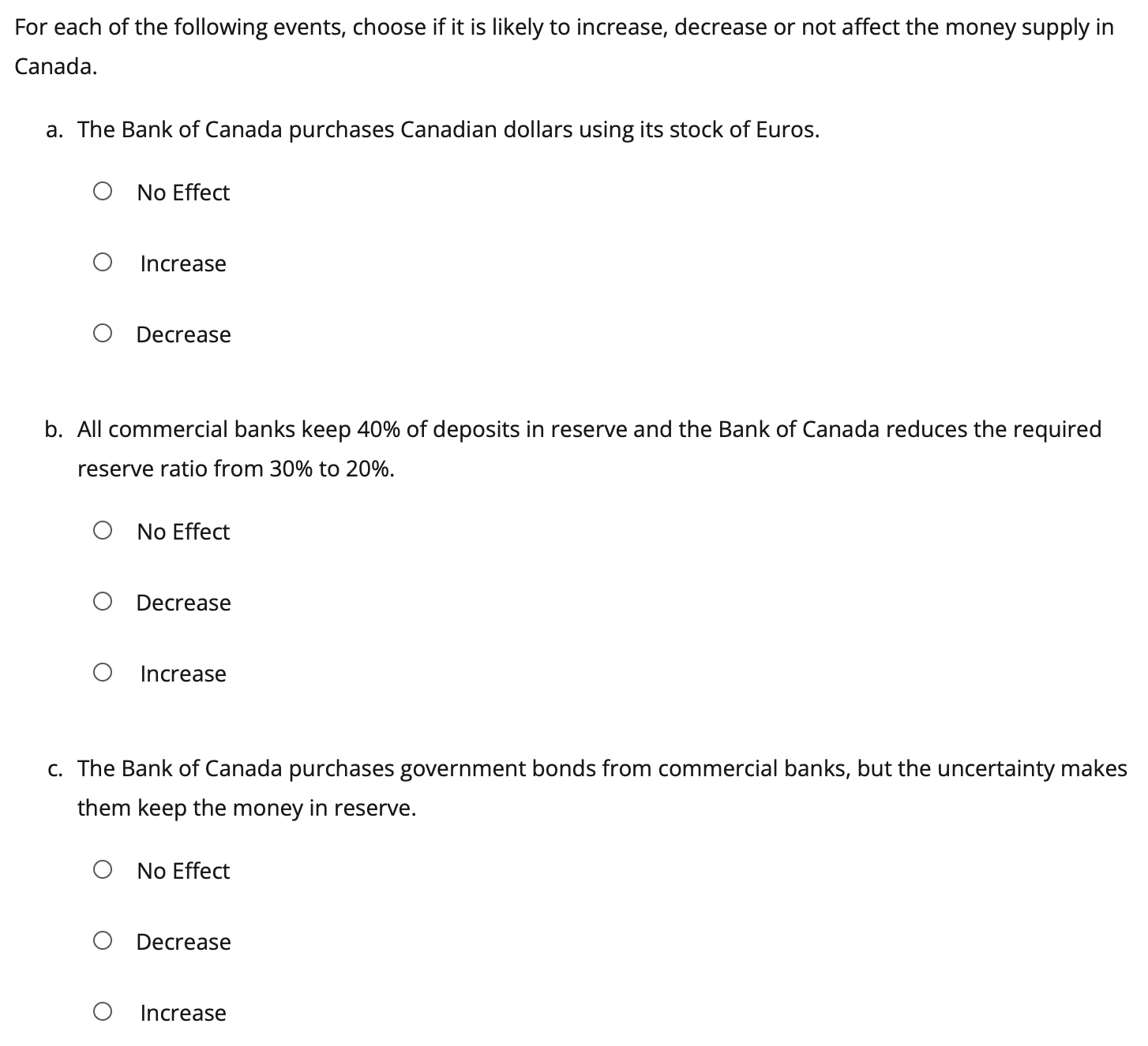Solved For each of the following events, choose if it is | Chegg.com