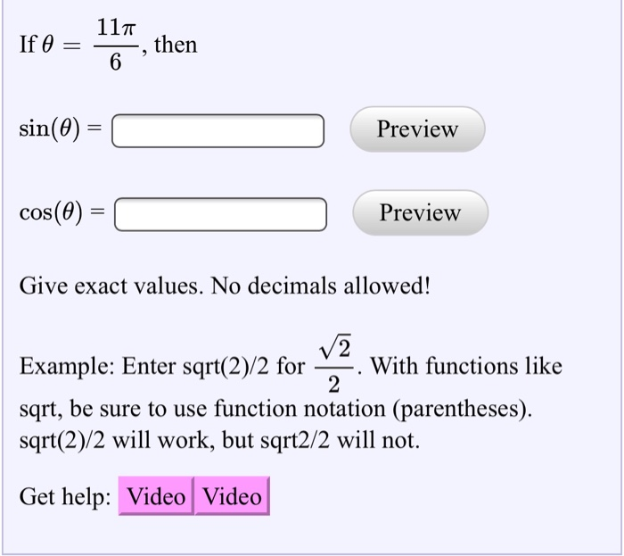 Solved Without using a calculator, compute the sine and | Chegg.com