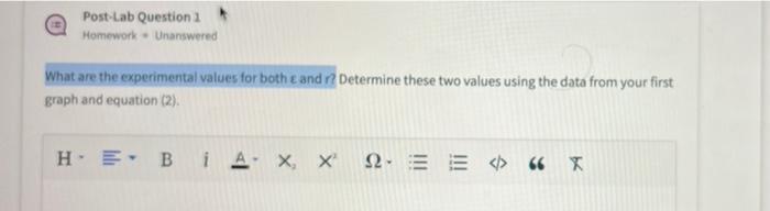 Post-Lab Question 1 Homework Unanswered What are the | Chegg.com
