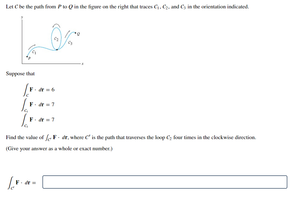 Solved Let C ﻿be the path from P ﻿to Q ﻿in the figure on the | Chegg.com