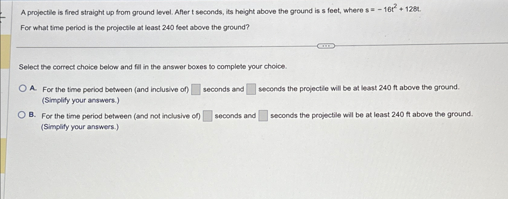 Solved A projectile is fired straight up from ground level. | Chegg.com
