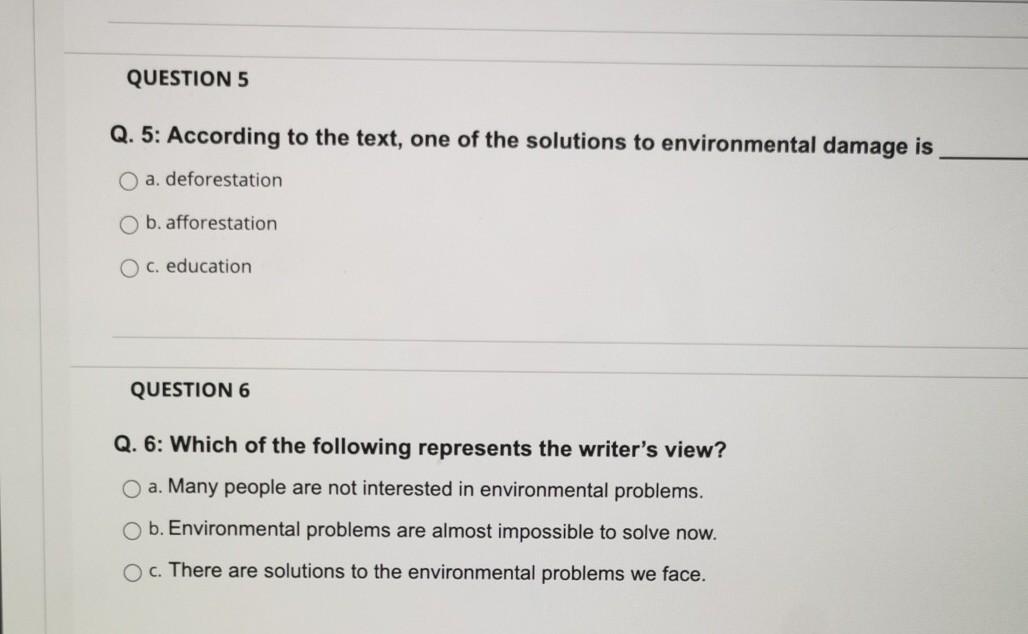 Solved QUESTION 1 0. Environmental Issues 1 Environmental | Chegg.com