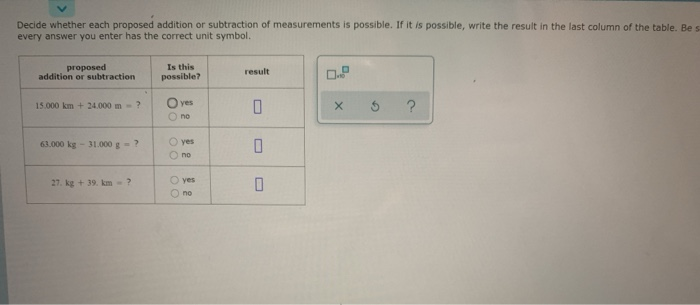 Solved Decide whether each proposed addition or subtraction | Chegg.com
