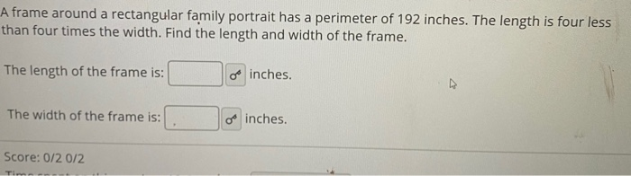 Solved A frame around a rectangular family portrait has a | Chegg.com