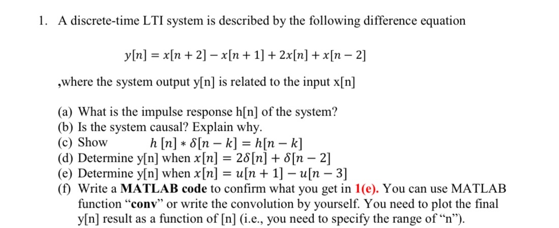 Solved A discrete-time LTI system is described by the | Chegg.com