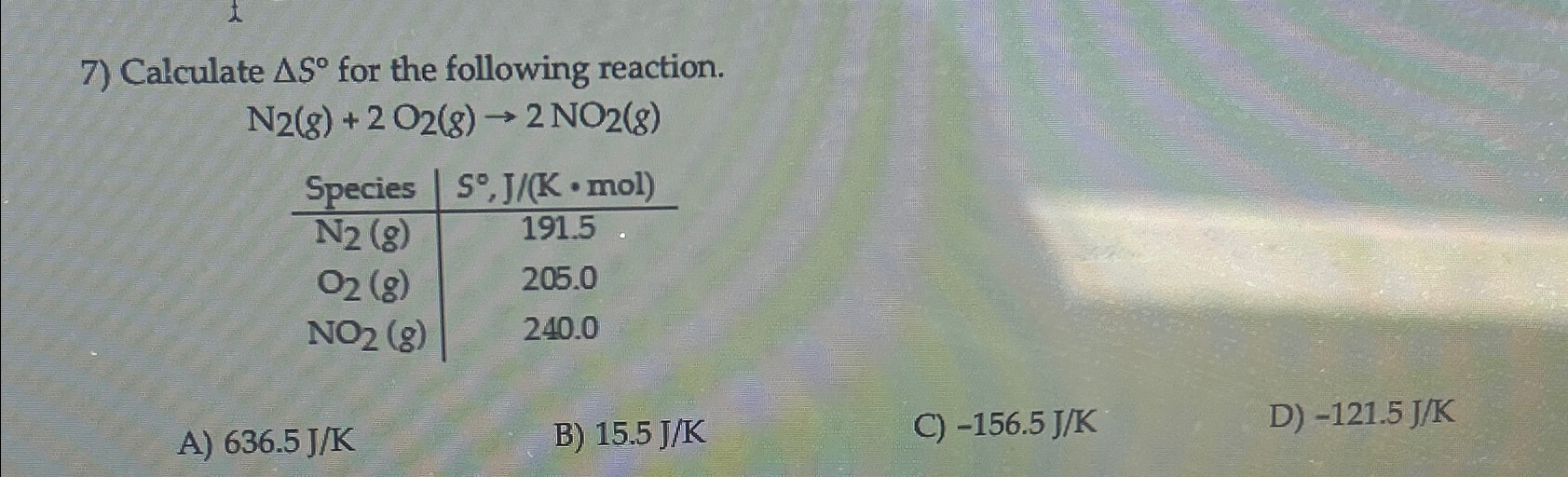 Solved Calculate Δs° ﻿for The Following