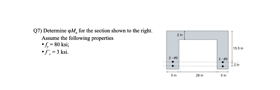 Solved Q7) ﻿Determine φMn ﻿for the section shown to the | Chegg.com
