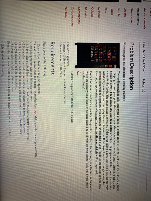 Solved Due Feb 19 by 1:30pm Points 10 Announcements | Chegg.com