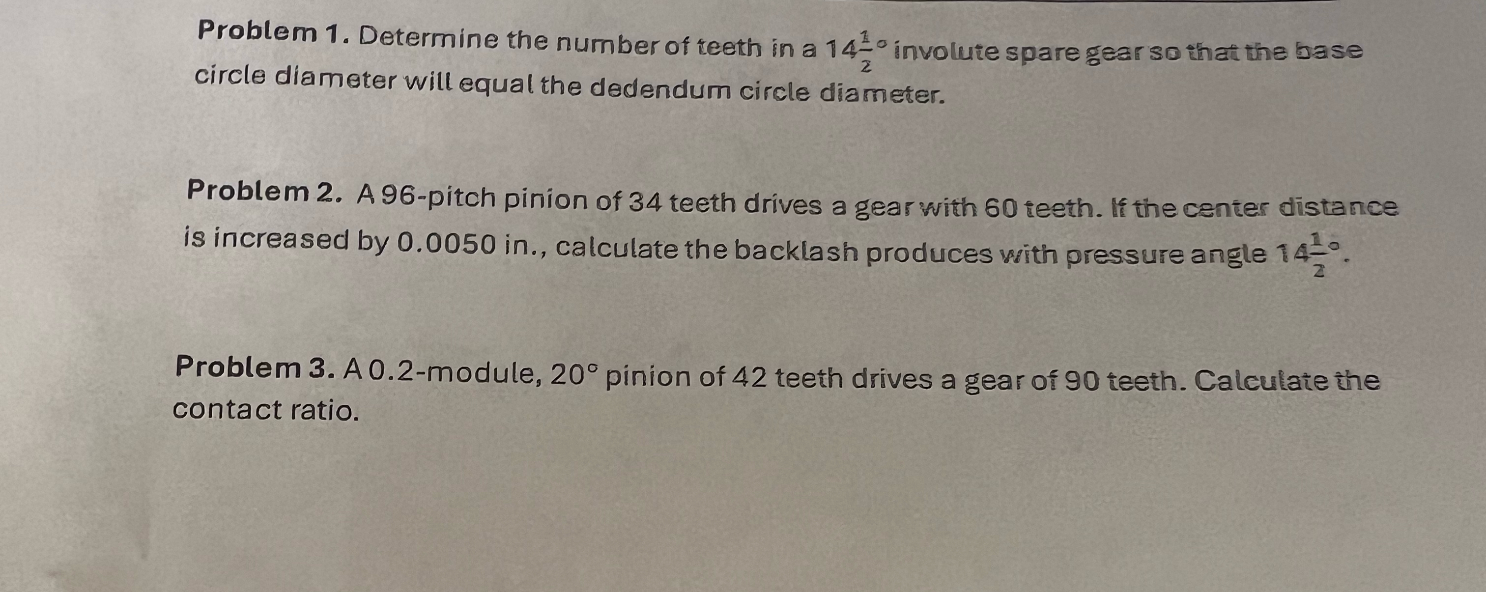 Solved Problem 1. ﻿Determine the number of teeth in a 1412@ | Chegg.com