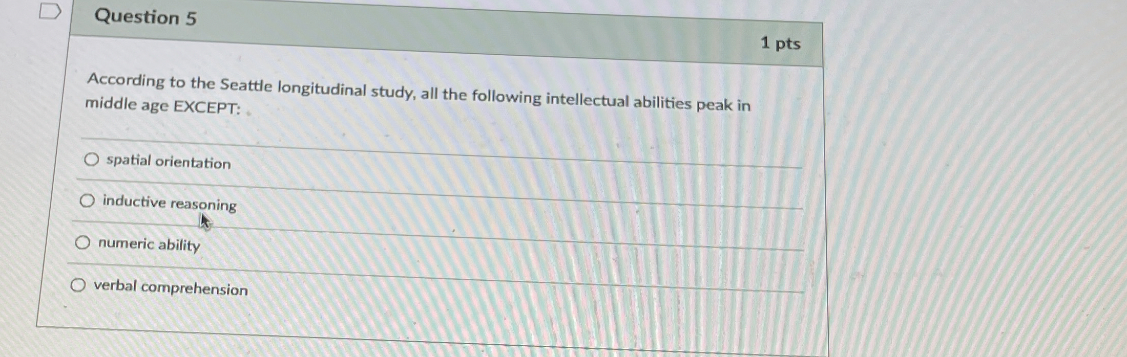 Solved Question 51 ﻿ptsAccording to the Seattle longitudinal | Chegg.com