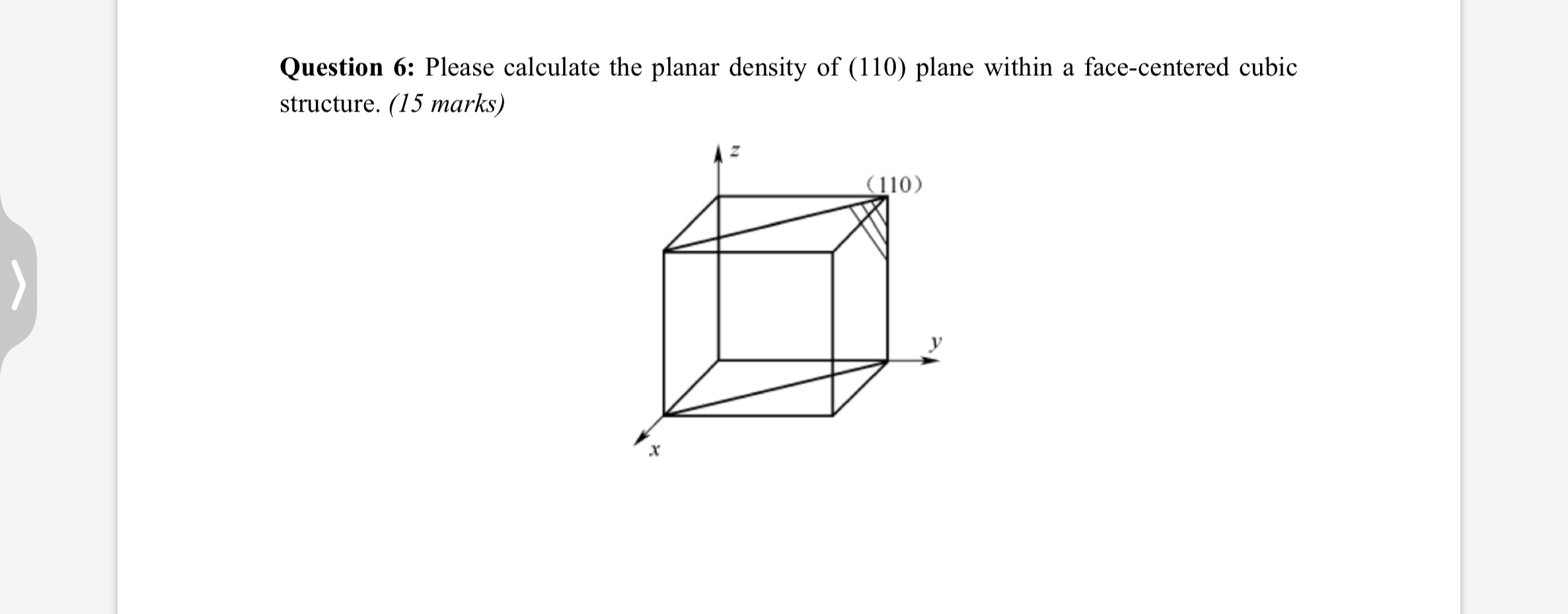 Solved Question 6: Please calculate the planar density of | Chegg.com