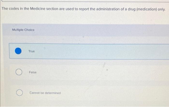 Solved The medicine section of CPT contains codes that | Chegg.com