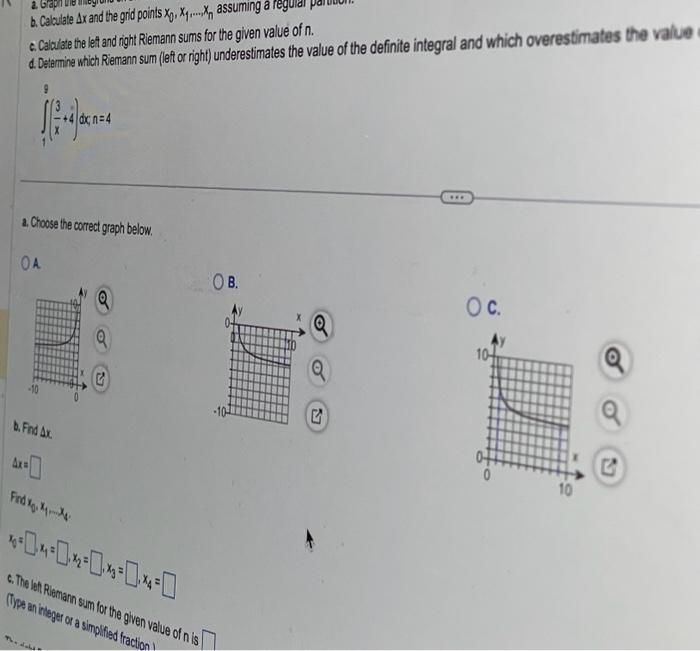 Solved c. Calculate the let and right Riemann sums for the | Chegg.com