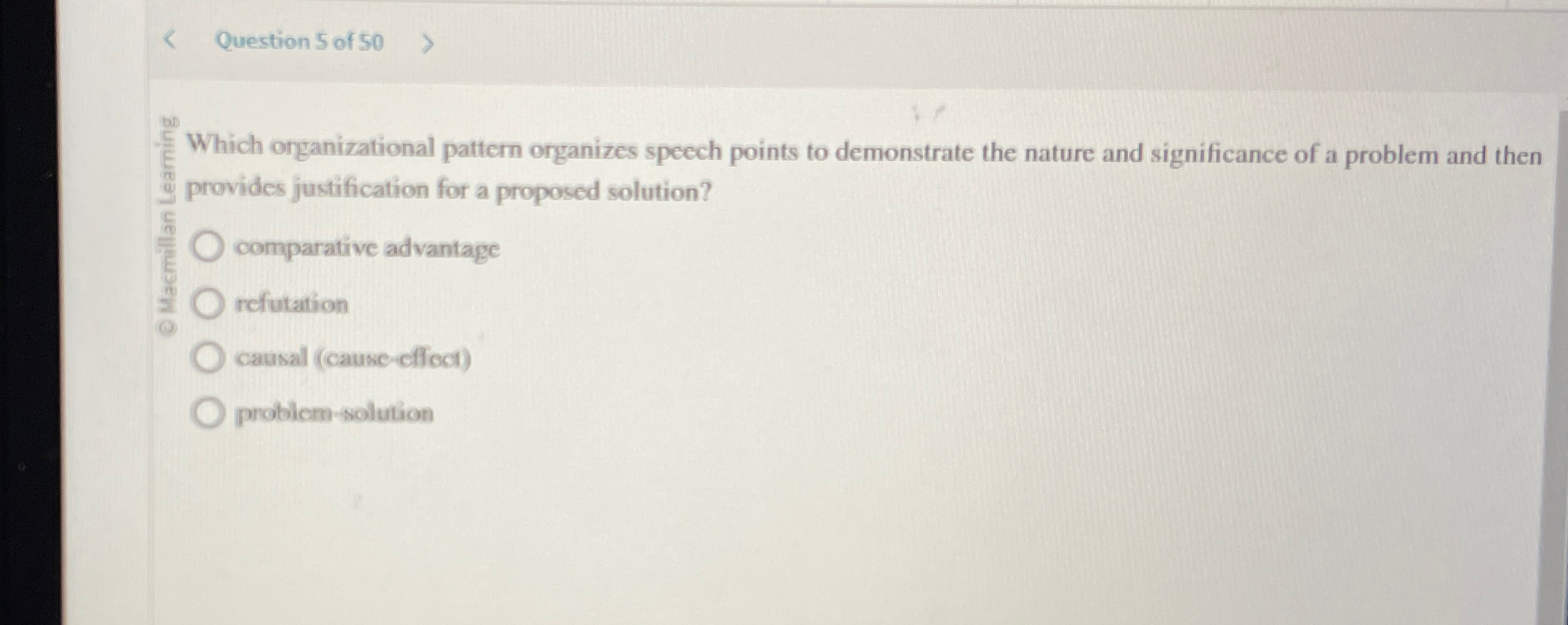 Solved Question 5 of 50Which organizational pattern | Chegg.com Solved Question 5 of 50Which organizational pattern | Chegg.com