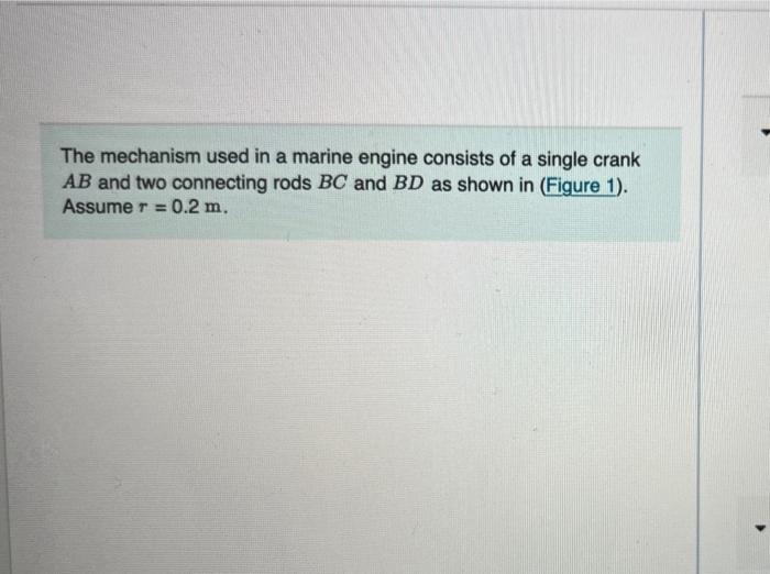 Solved The mechanism used in a marine engine consists of a | Chegg.com