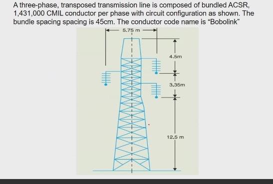 A three-phase, transposed transmission line is | Chegg.com