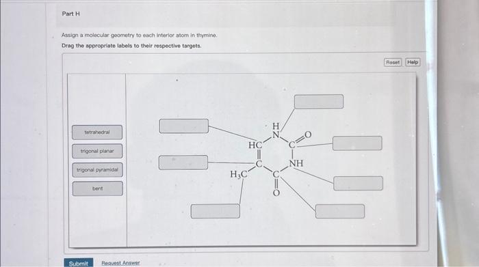 Solved Part H Assign a molecular geometry to each interior | Chegg.com