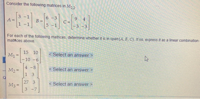 Solved Consider the following matrices in M 2 19 A = 1-1 15 | Chegg.com
