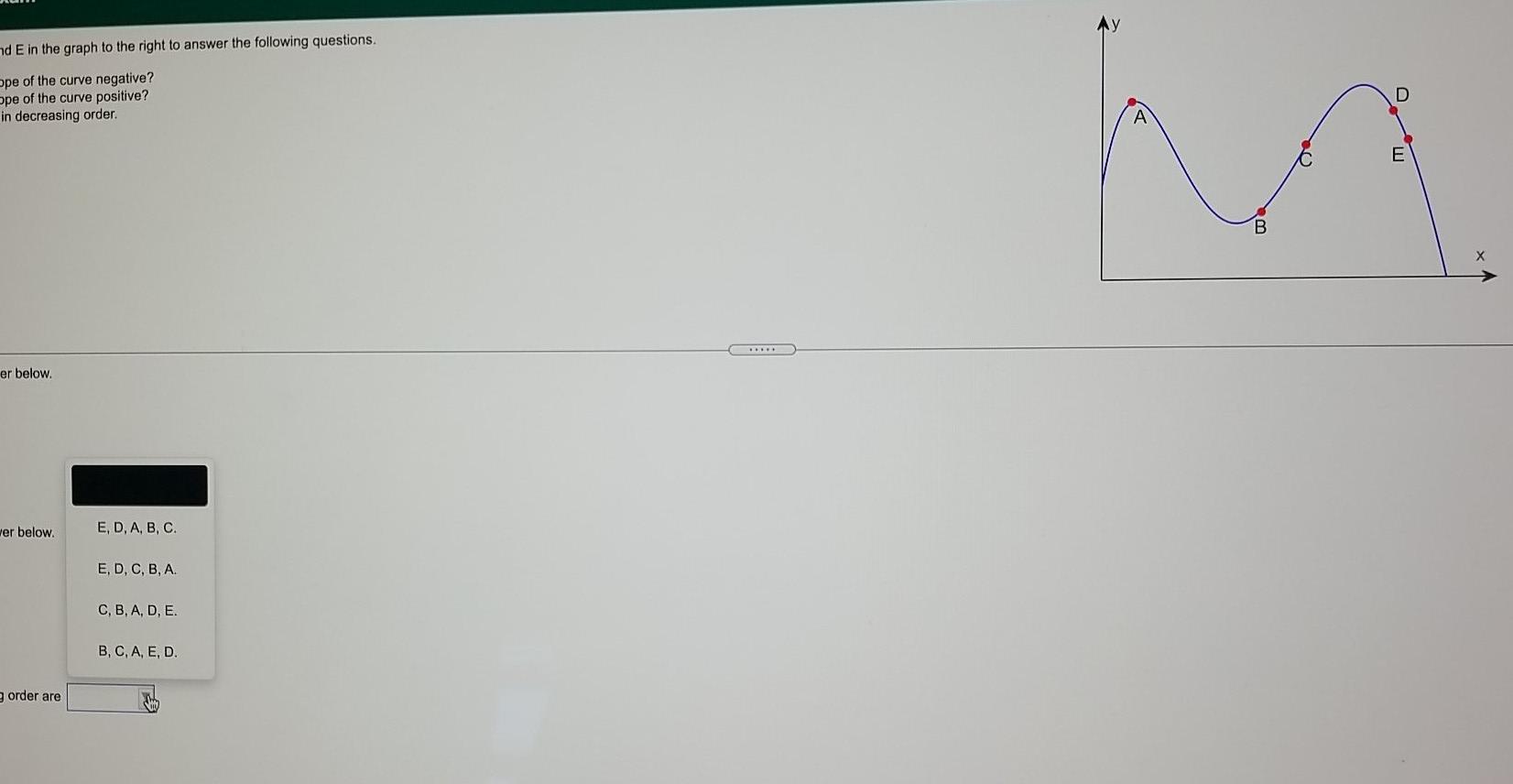 Solved Use the points A, B, C, D, and E in the graph to the | Chegg.com