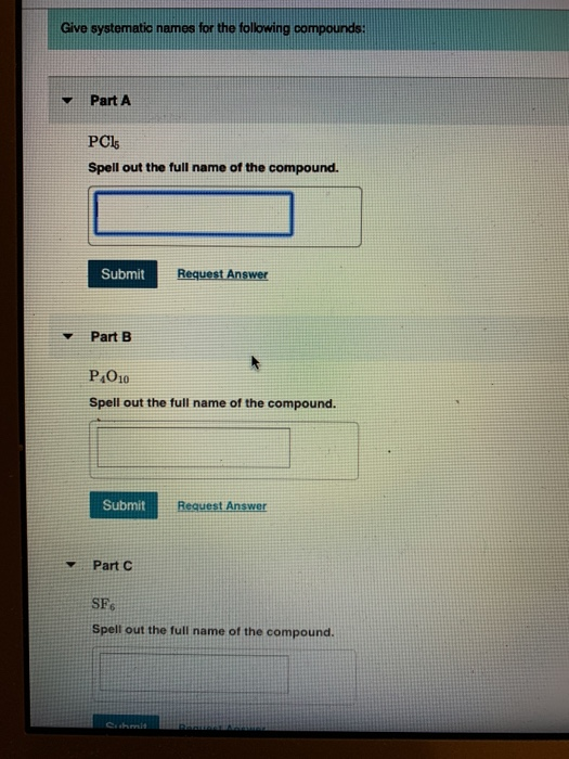 Solved Give systematic names for the following compounds: | Chegg.com