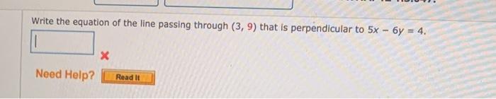Solved Write The Equation Of The Line Passing Through 3 9