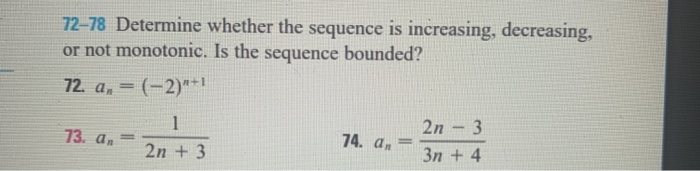 Solved 72 78 Determine Whether The Sequence Is Increasing