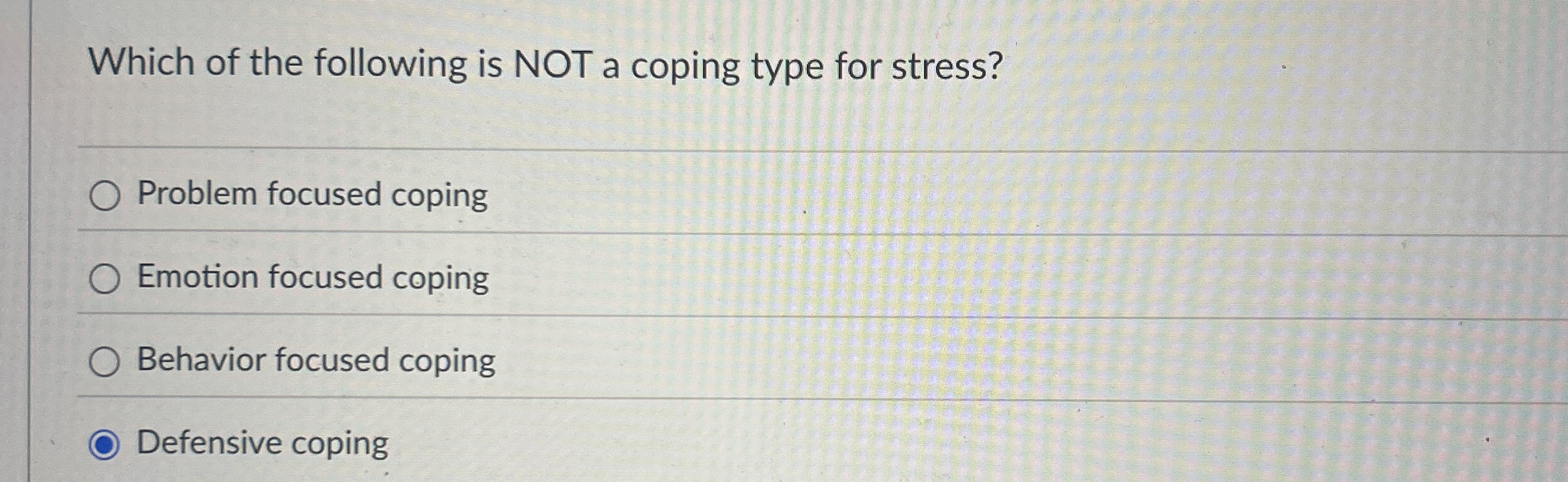 Solved Which of the following is NOT a coping type for | Chegg.com