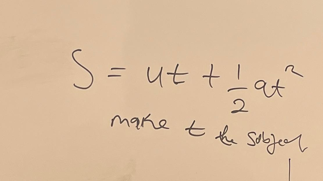 Solved S=ut+12at2make t ﻿The subject of the formula | Chegg.com