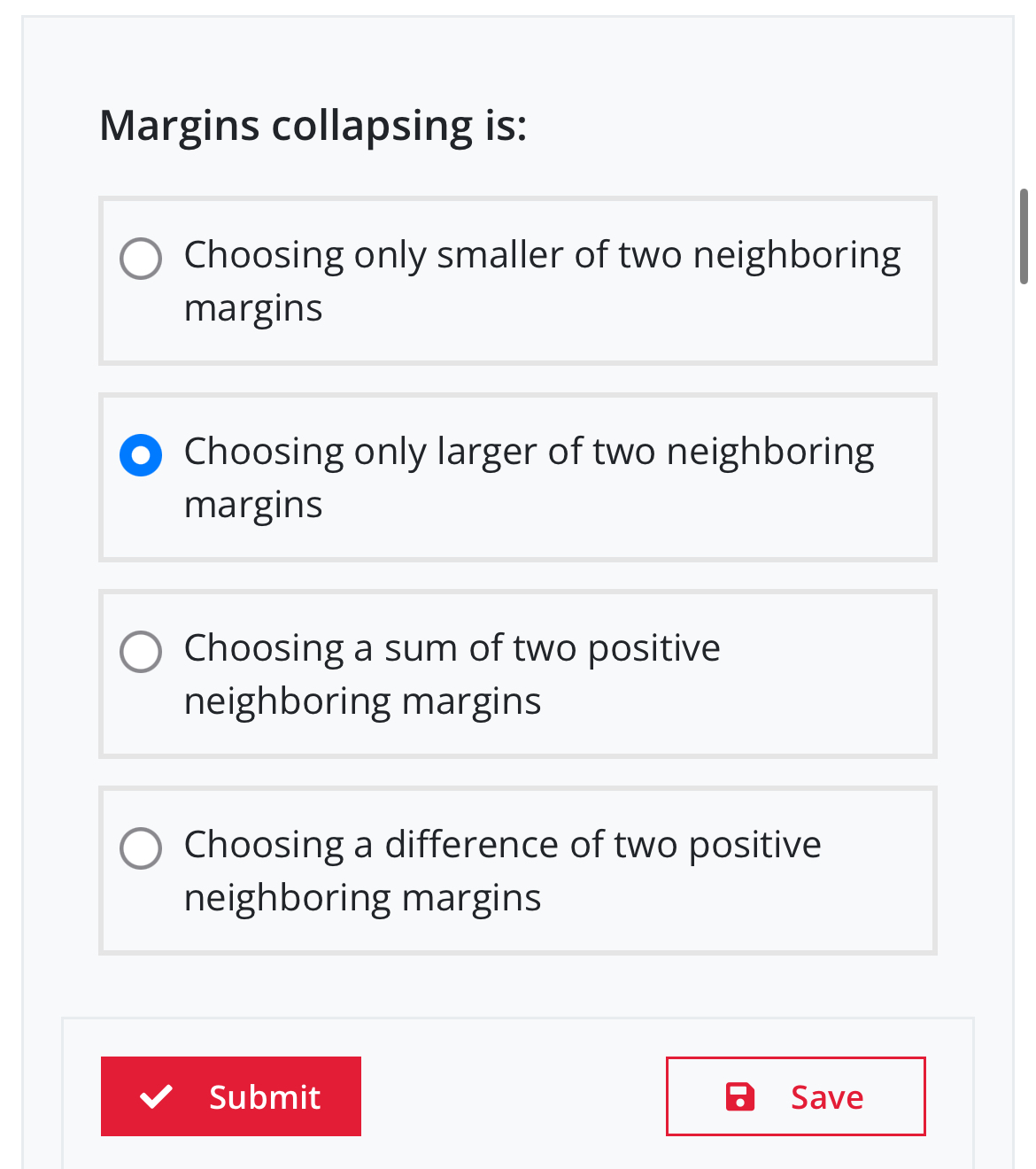 Solved Margins collapsing is:Choosing only smaller of two | Chegg.com
