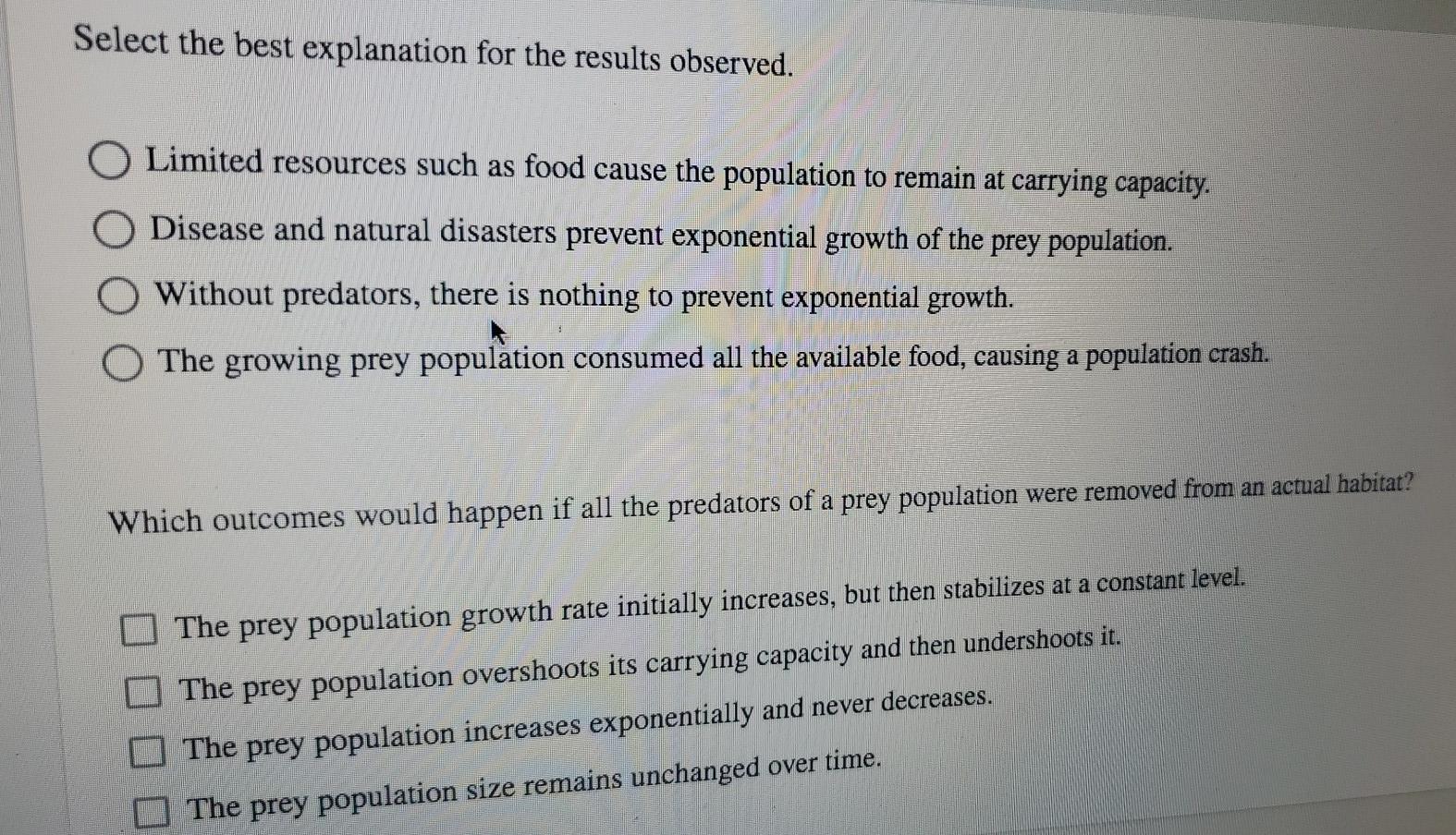 Solved Use the predator-prey interactive to answer the | Chegg.com