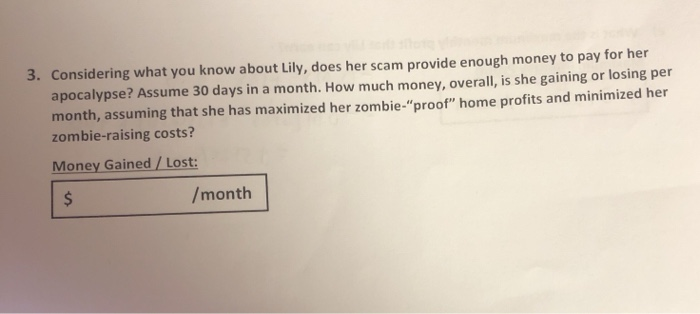 Solved 3. Considering what you know about Lily, does her | Chegg.com