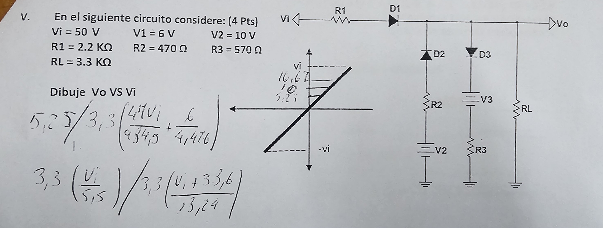 Solved V. En el ﻿siguiente circuito considere: | Chegg.com