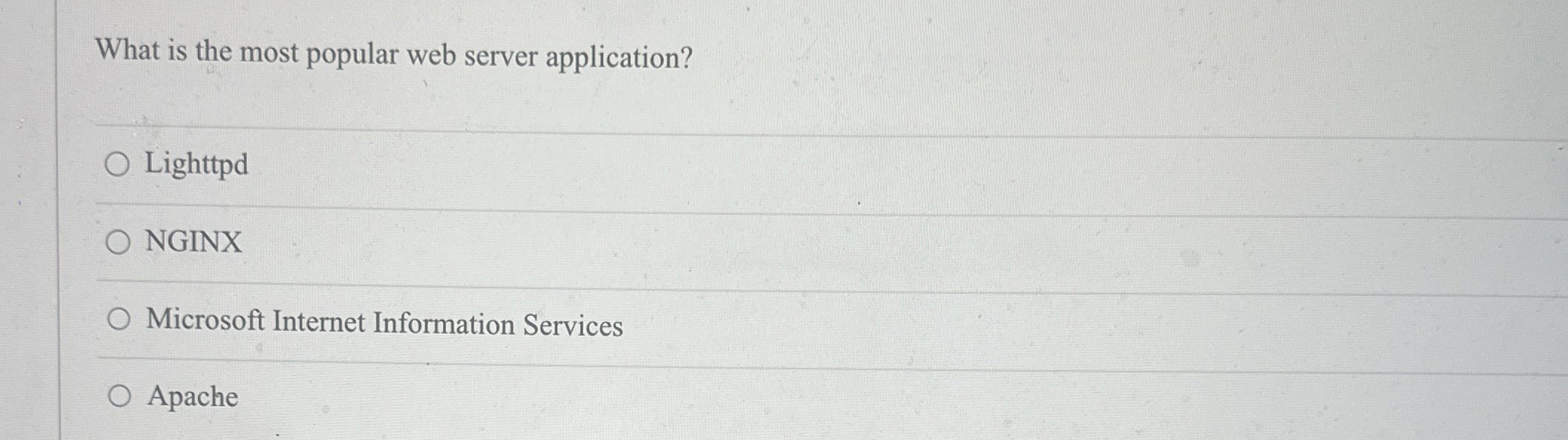 Solved What is the most popular web server | Chegg.com