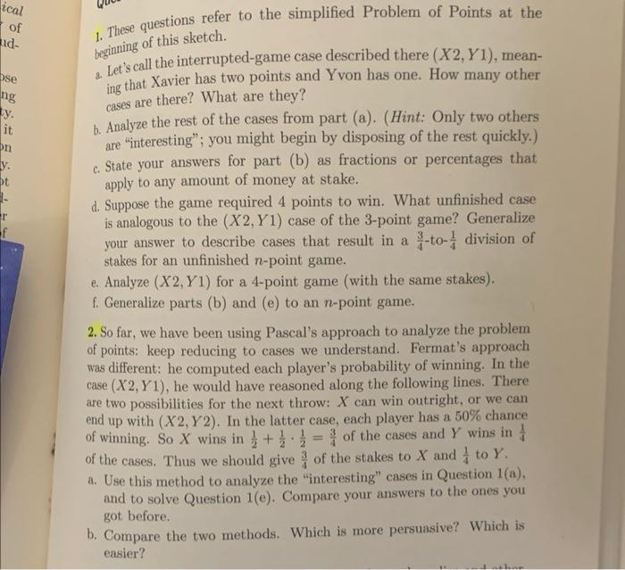 Solved 2. So far, we have been using Pascal's approach to | Chegg.com