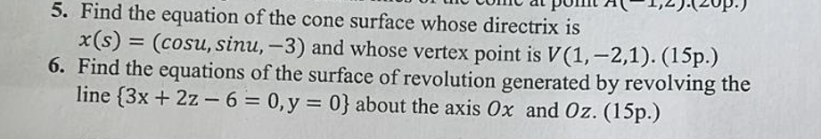 Solved Find the equation of the cone surface whose directrix | Chegg.com