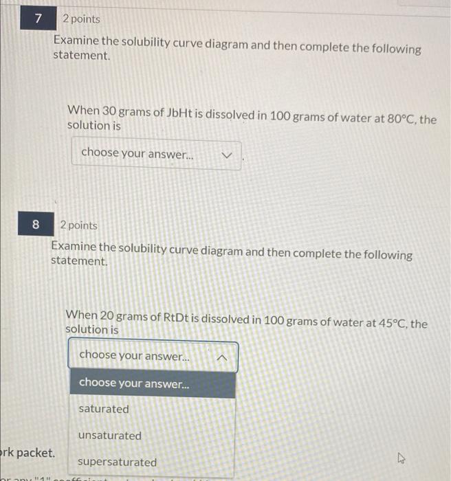 Solved Solubility Curve 80 Solubility (g of solid in 100g of | Chegg.com