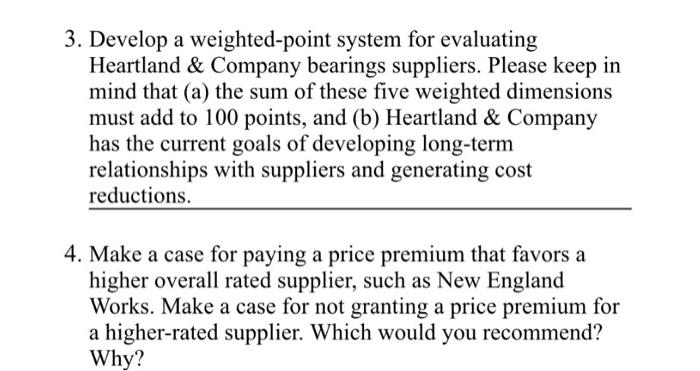 Solved 3. Develop a weighted-point system for evaluating | Chegg.com