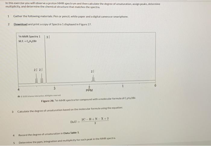 Solved In this exercise you will observe a proton NMR | Chegg.com