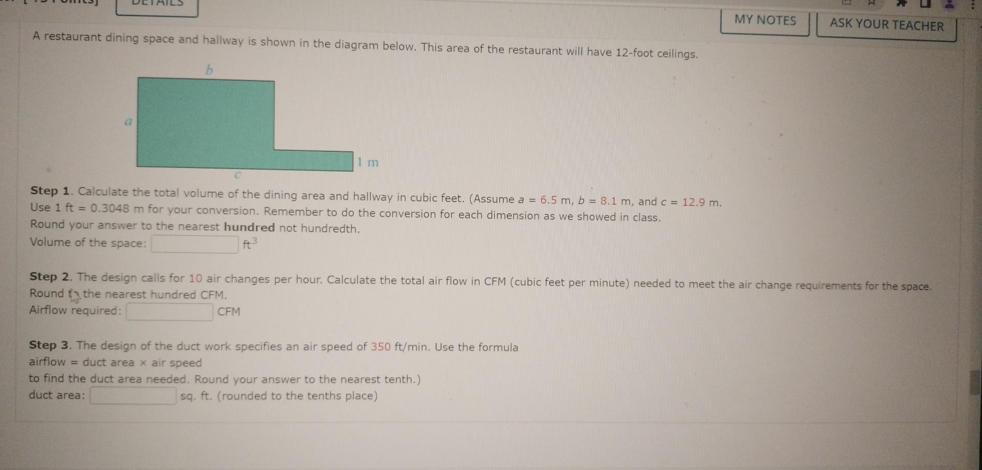 Solved A restaurant dining space and hallway is shown in the | Chegg.com