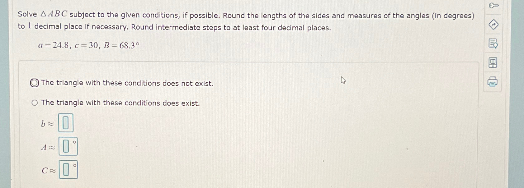Solved Solve Abc ﻿subject To The Given Conditions If