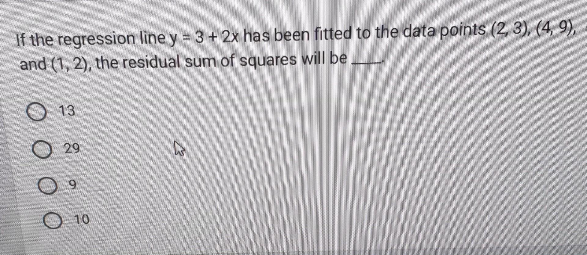 Solved If the regression line y=3+2x has been fitted to the | Chegg.com