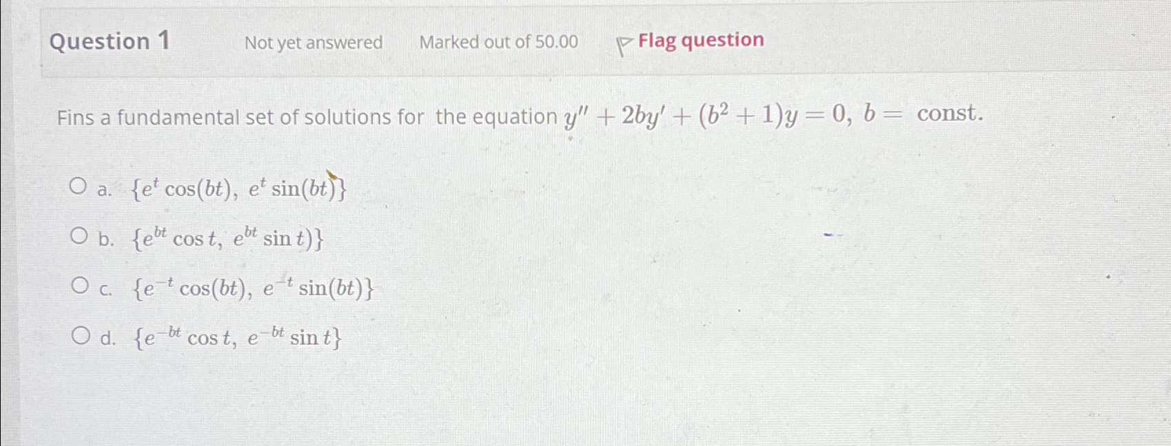 Solved Question 1not Yet Answeredmarked Out Of 50 00flag