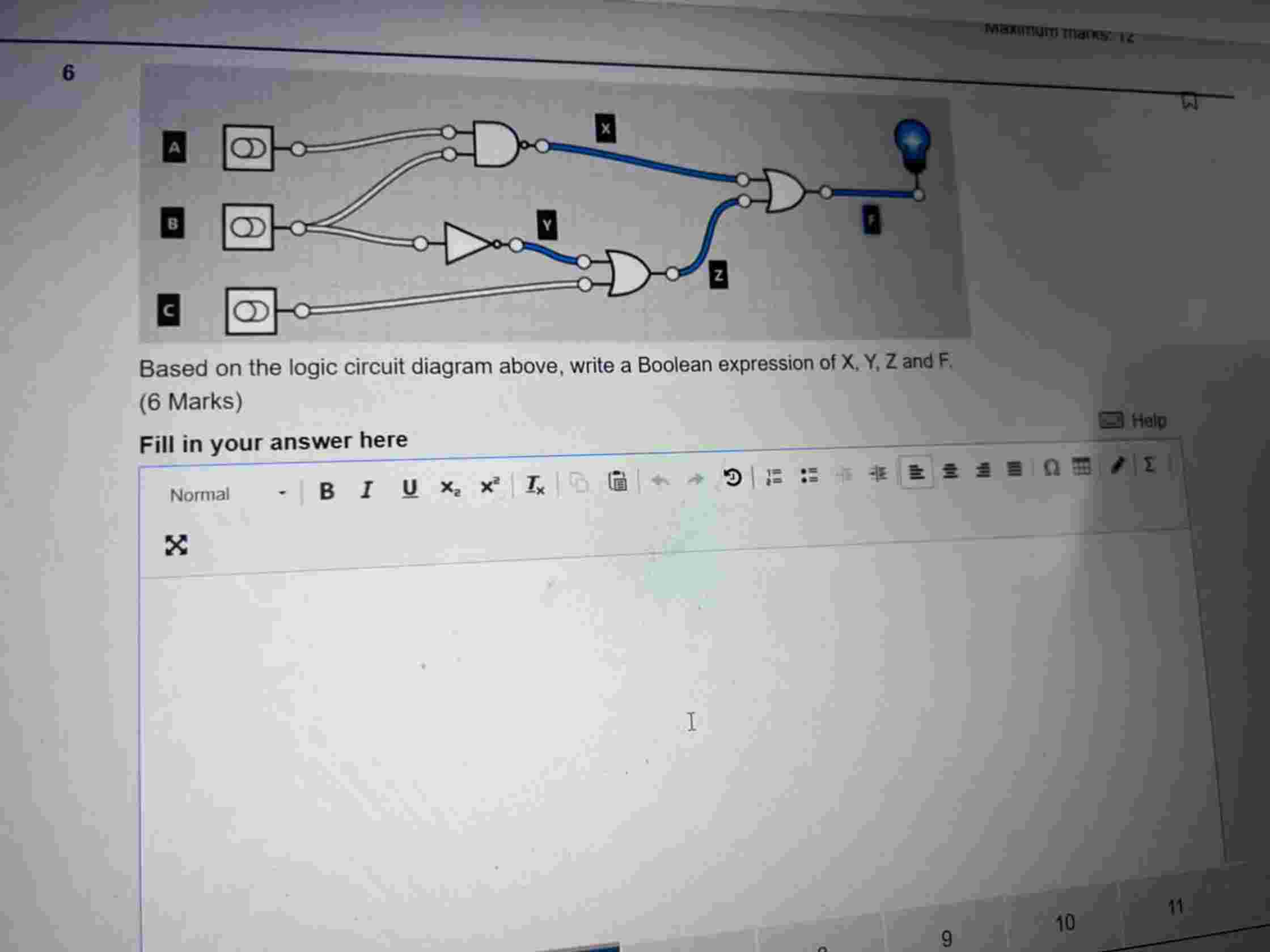 Solved ABased on ﻿the logic circuit diagram above, write a | Chegg.com